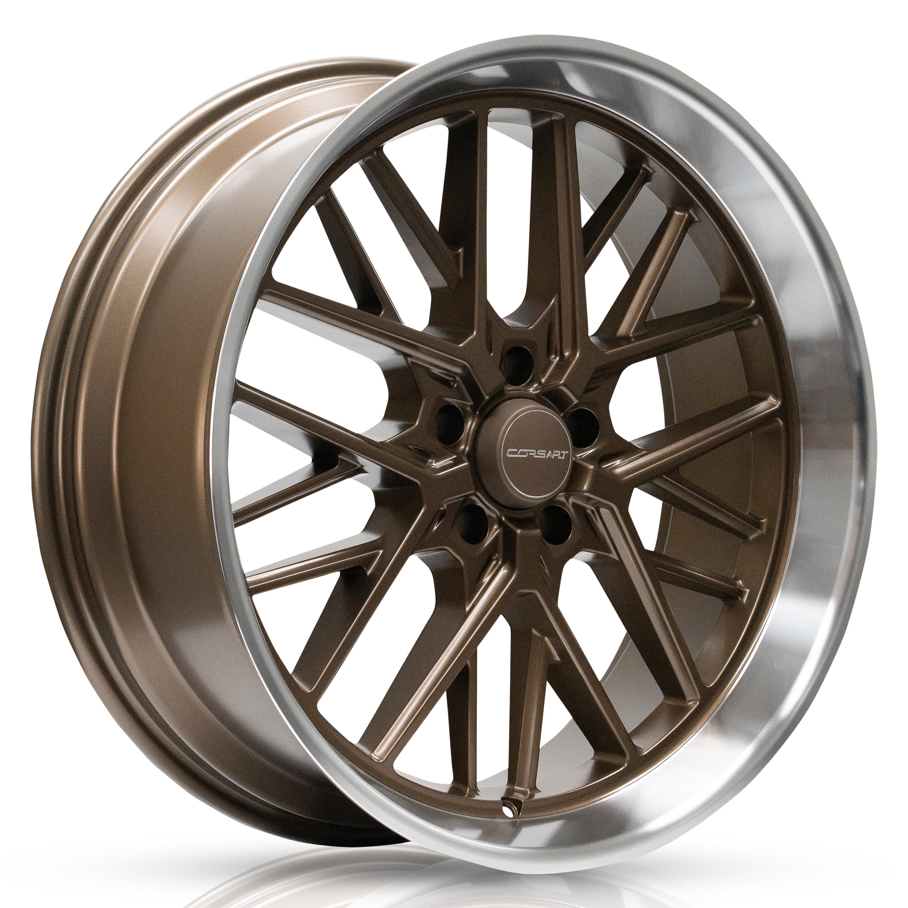 CORSART® KINGPIN 5 Wheels - Matte Bronze with Diamond Cut Lip Rims