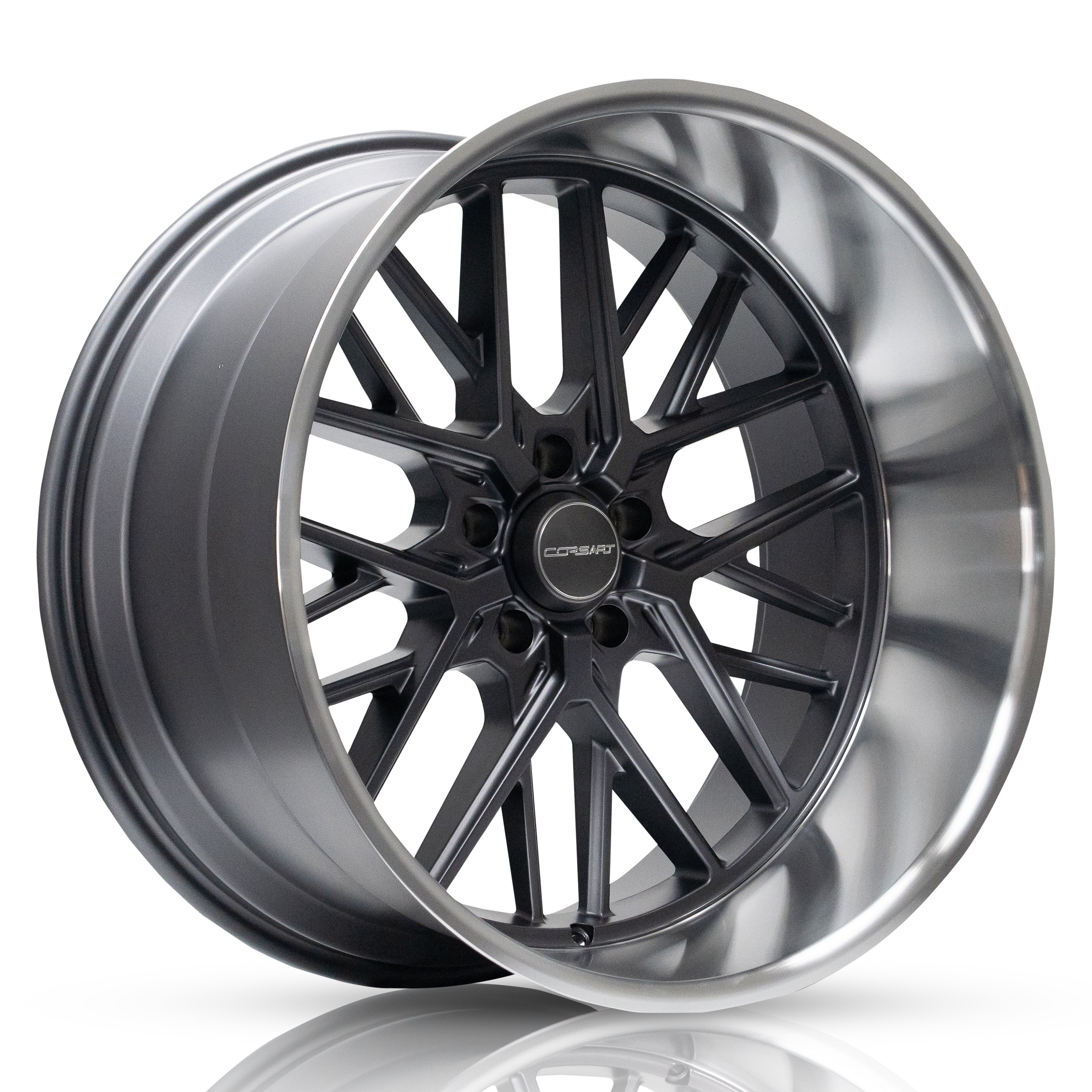 CORSART® KINGPIN 5 Wheels - Matte Gunmetal with Diamond Cut Lip Rims ...