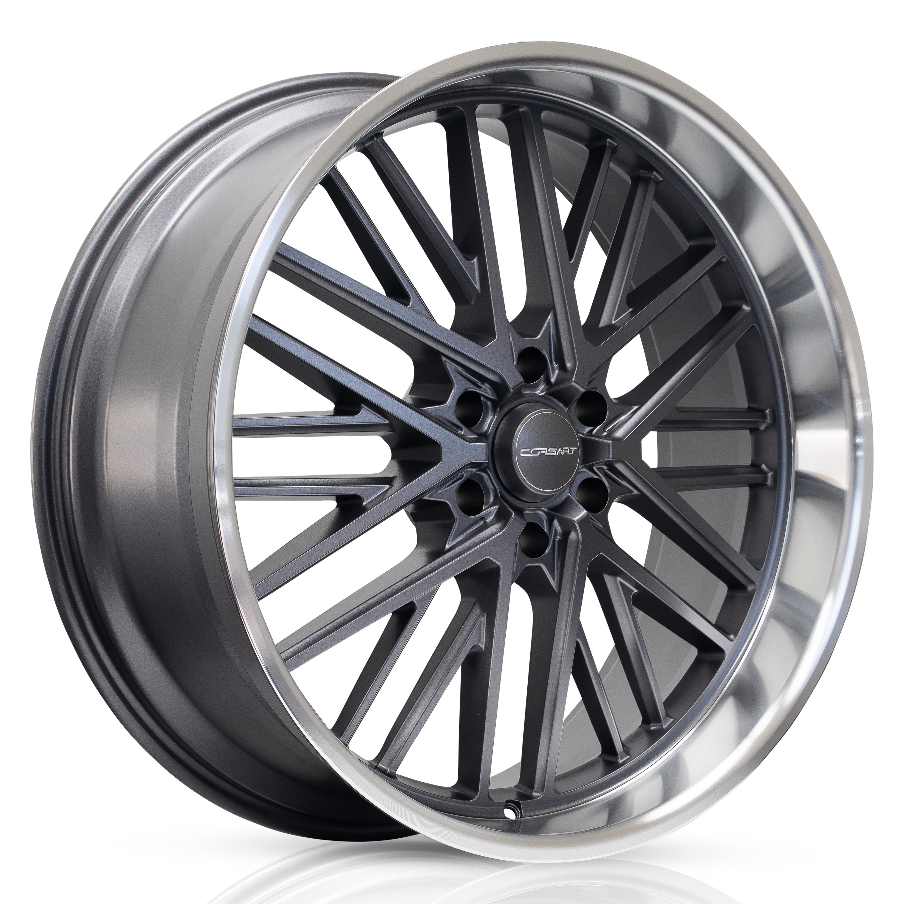 CORSART® KINGPIN 6 Wheels - Matte Gunmetal with Diamond Cut Lip Rims ...