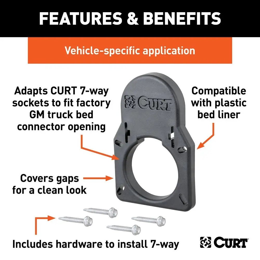 CURT® 55417 - Chevrolet and GMC Truck Bed 7-Way Opening Cover Plate