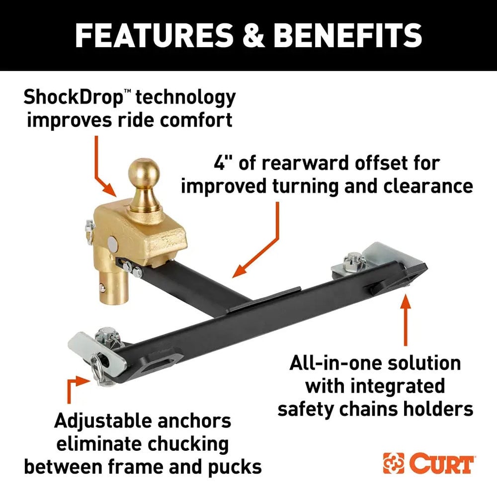 CURT® 60668 - RockerBall Multi-Fit OEM Puck System Gooseneck Ball with ...