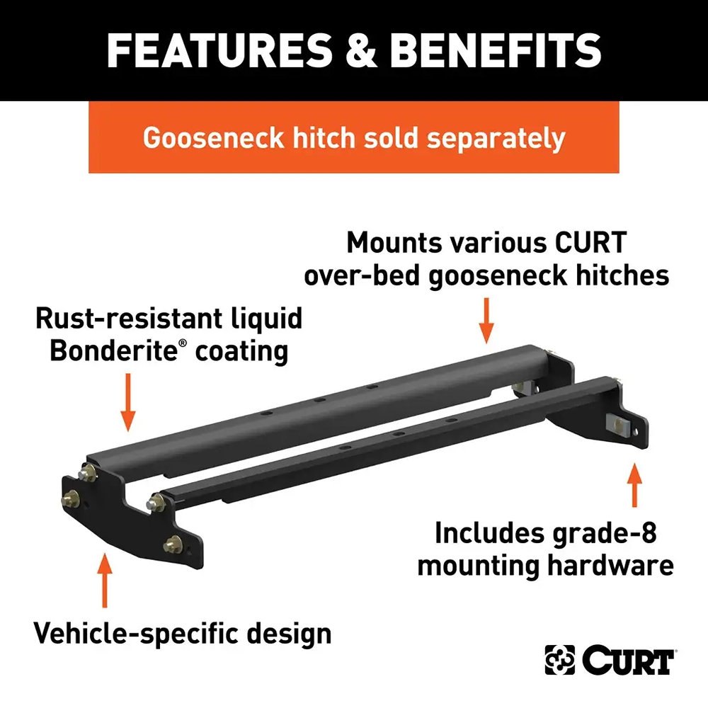 CURT® 61301 - Folding Ball Gooseneck Installation Kit