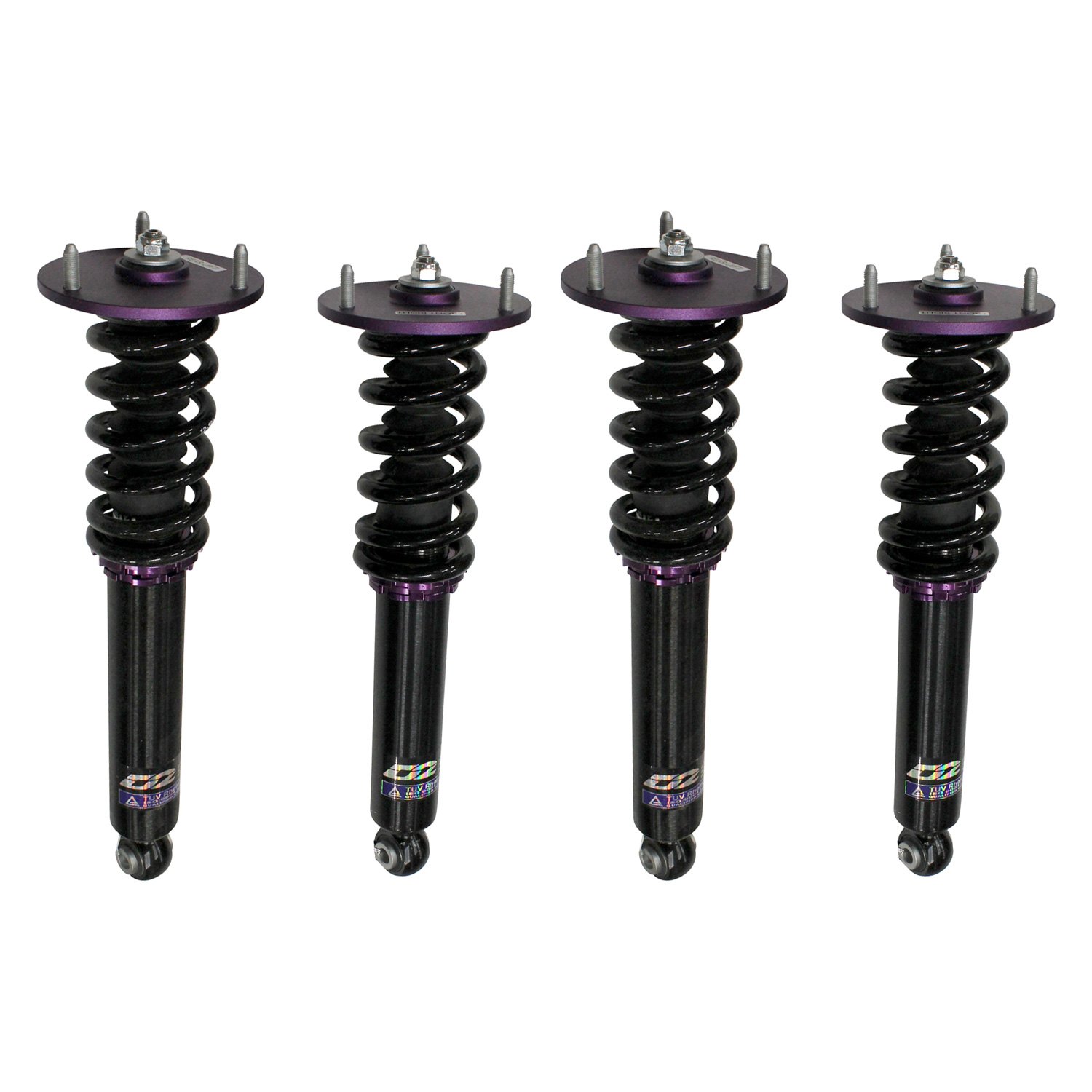D2 Racing® D-LE-10 - 0"-2" x 0"-2" RS Series Front and Rear Coilover Kit