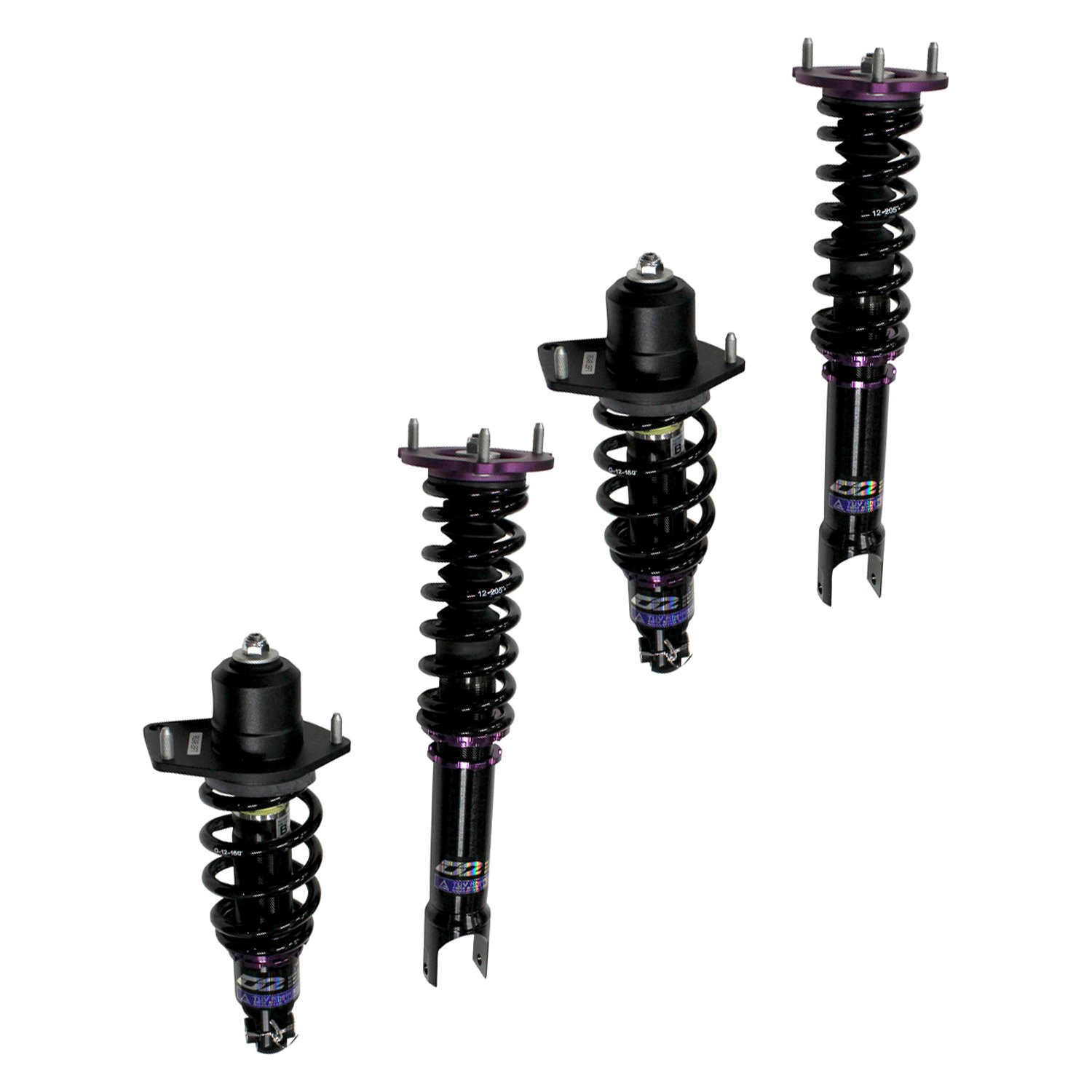 D2 Racing® D-MA-31 - 0"-2" x 0"-2" RS Series Front and Rear Coilover Kit