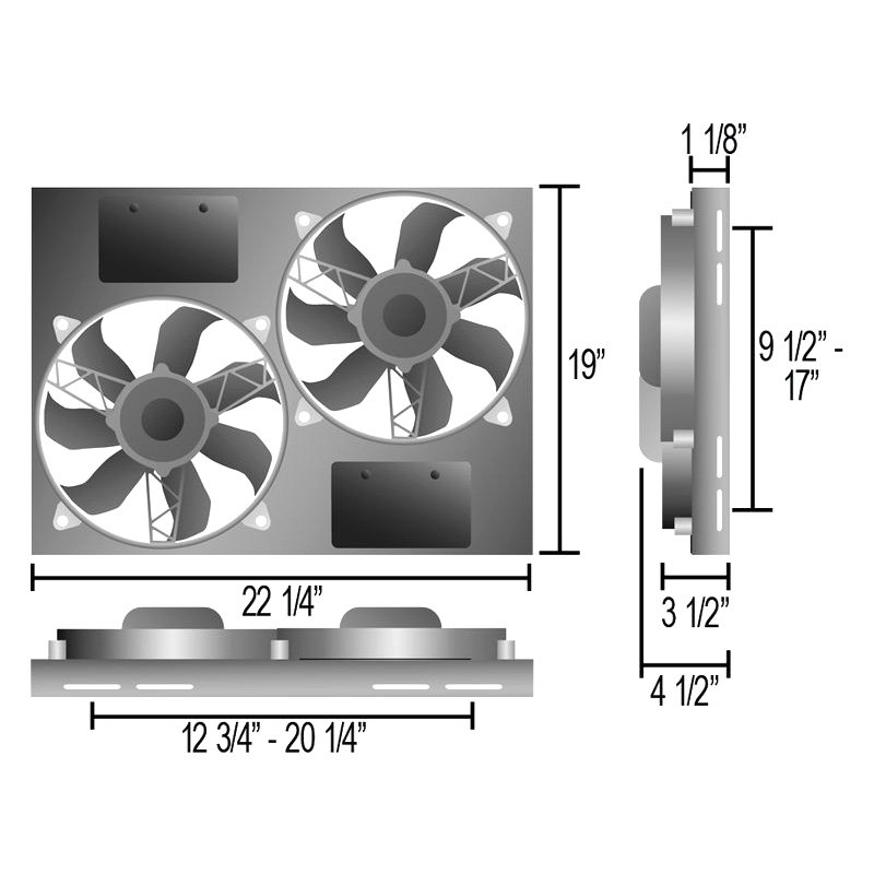 Derale Performance® 16830 - Dual Electric Radiator Fan with Aluminum ...