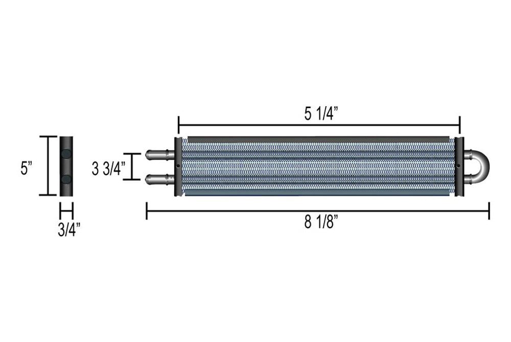 Derale Performance® 13309 - Series 7000 Copper/Aluminum Transmission Cooler