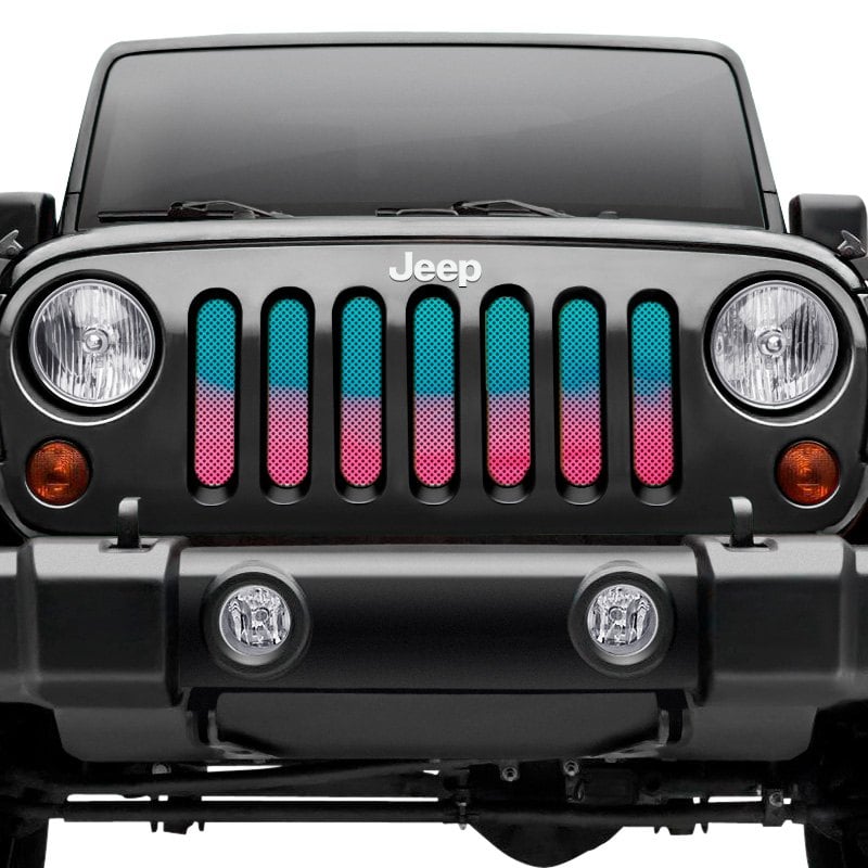 Dirty Acres® PNKTLOMB-JK - 1-Pc Ombre Style Pink/Teal Perforated Main ...