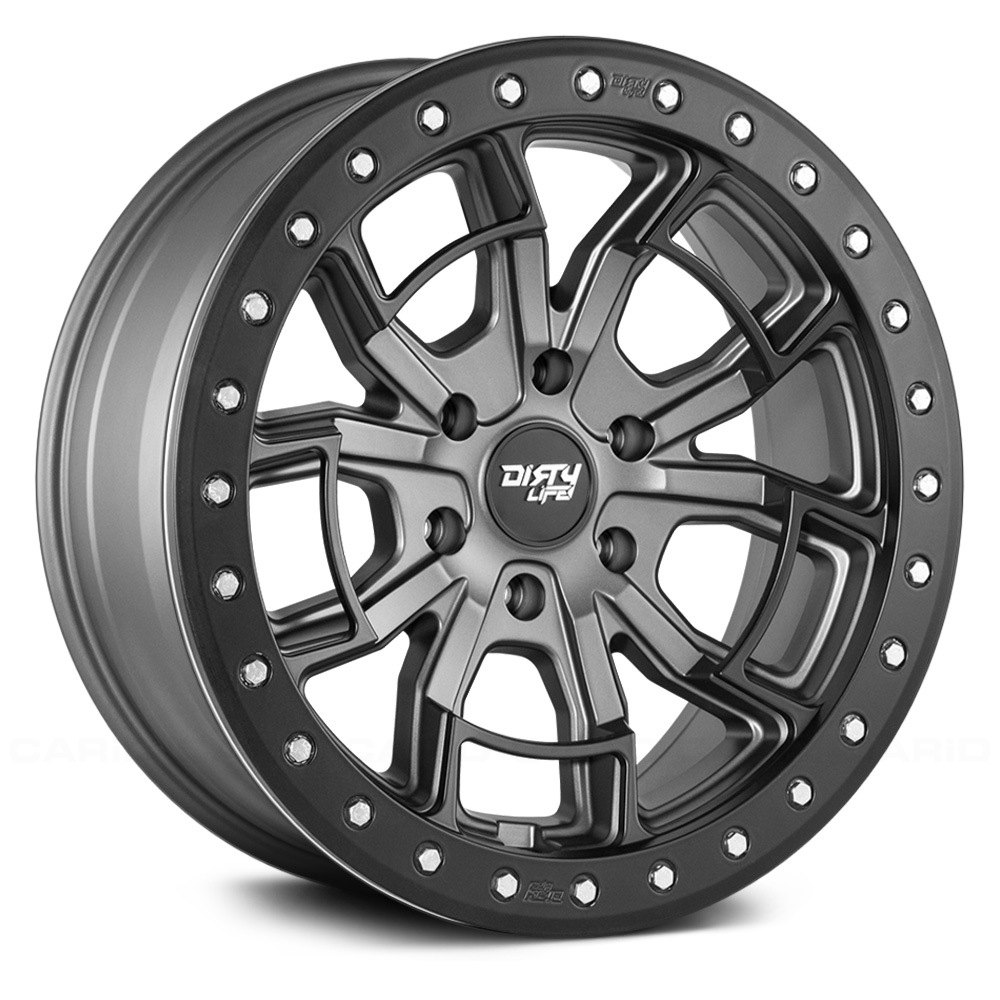 DIRTY LIFE® 9303 DT-1 Wheels - Satin Graphite with Beadlock Ring Rims