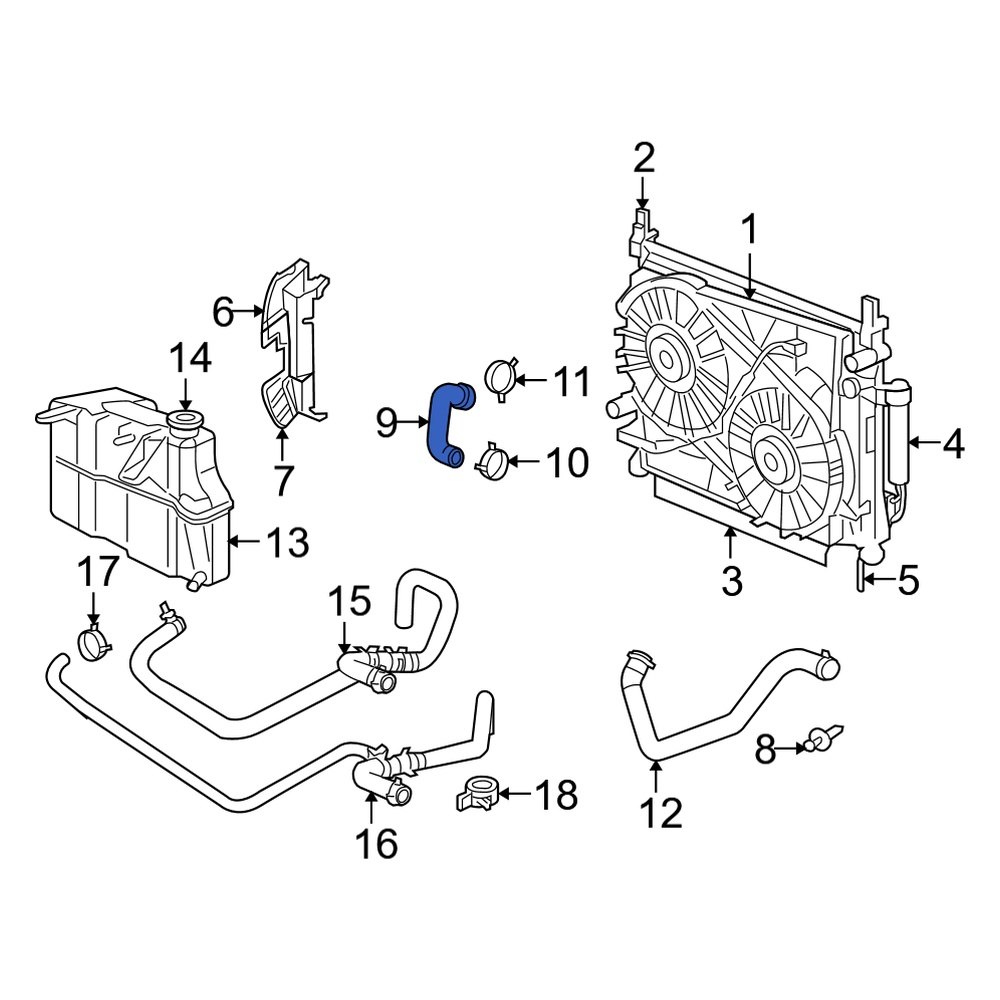 Dodge OE 55038144AA - Upper Radiator Coolant Hose