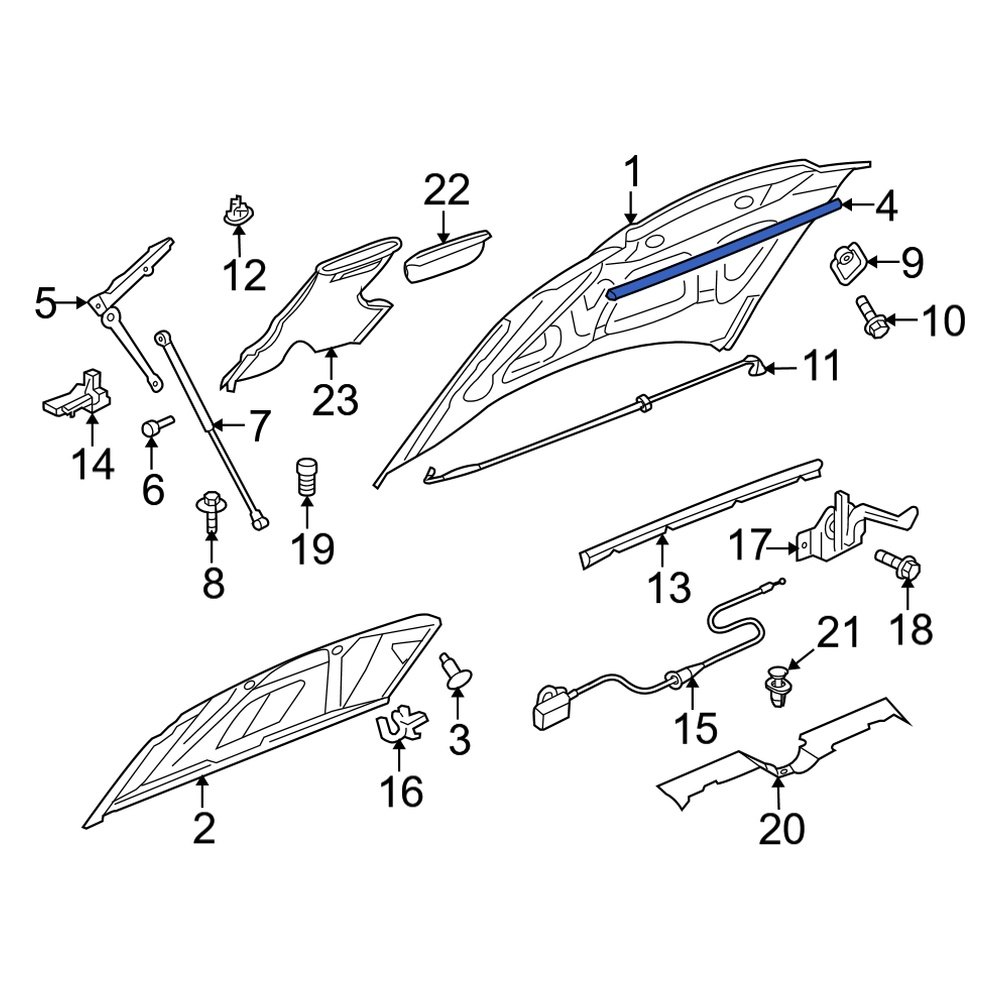 Dodge OE 68040220AC - Front Hood Seal