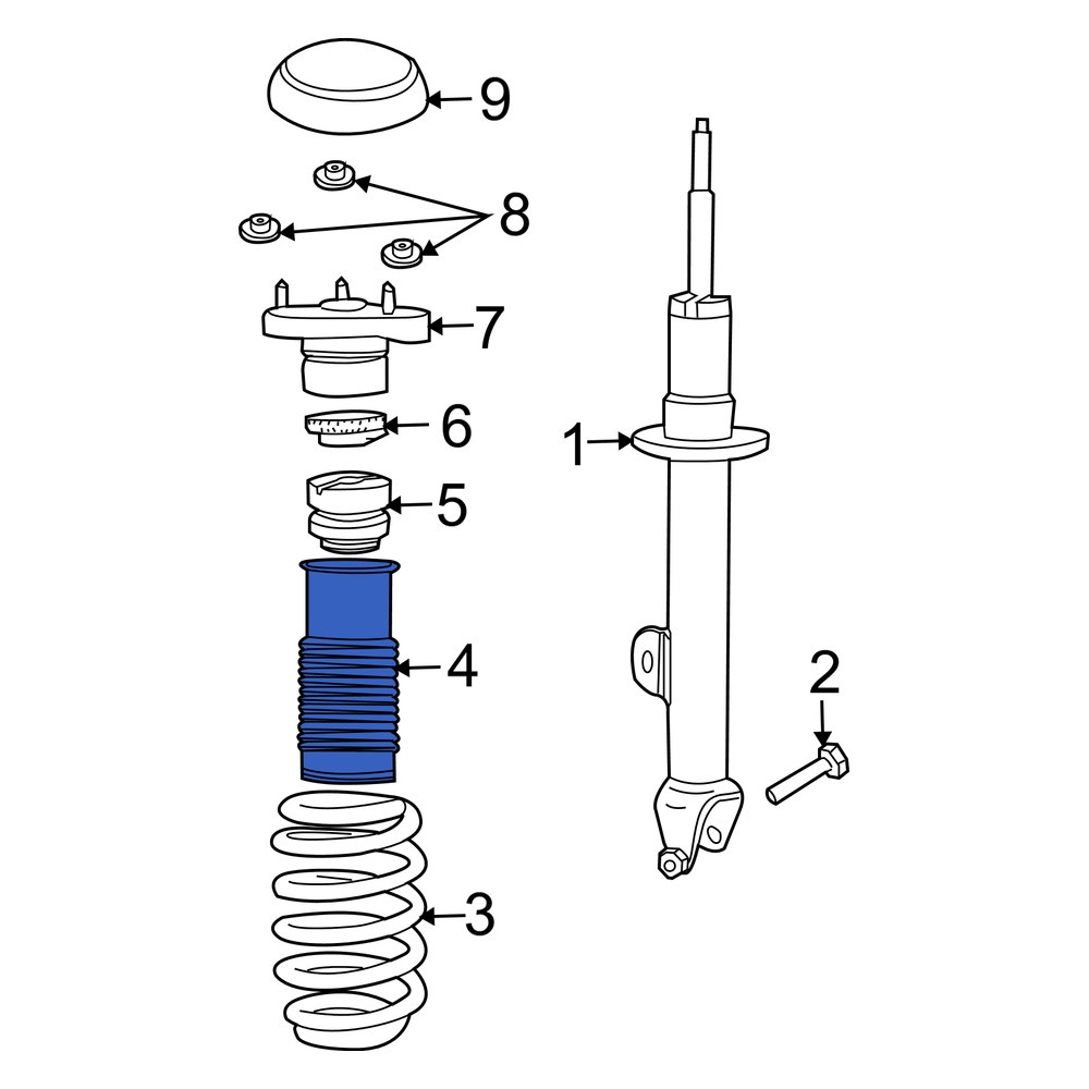 Dodge OE 4782629AA - Front Suspension Strut Bellows