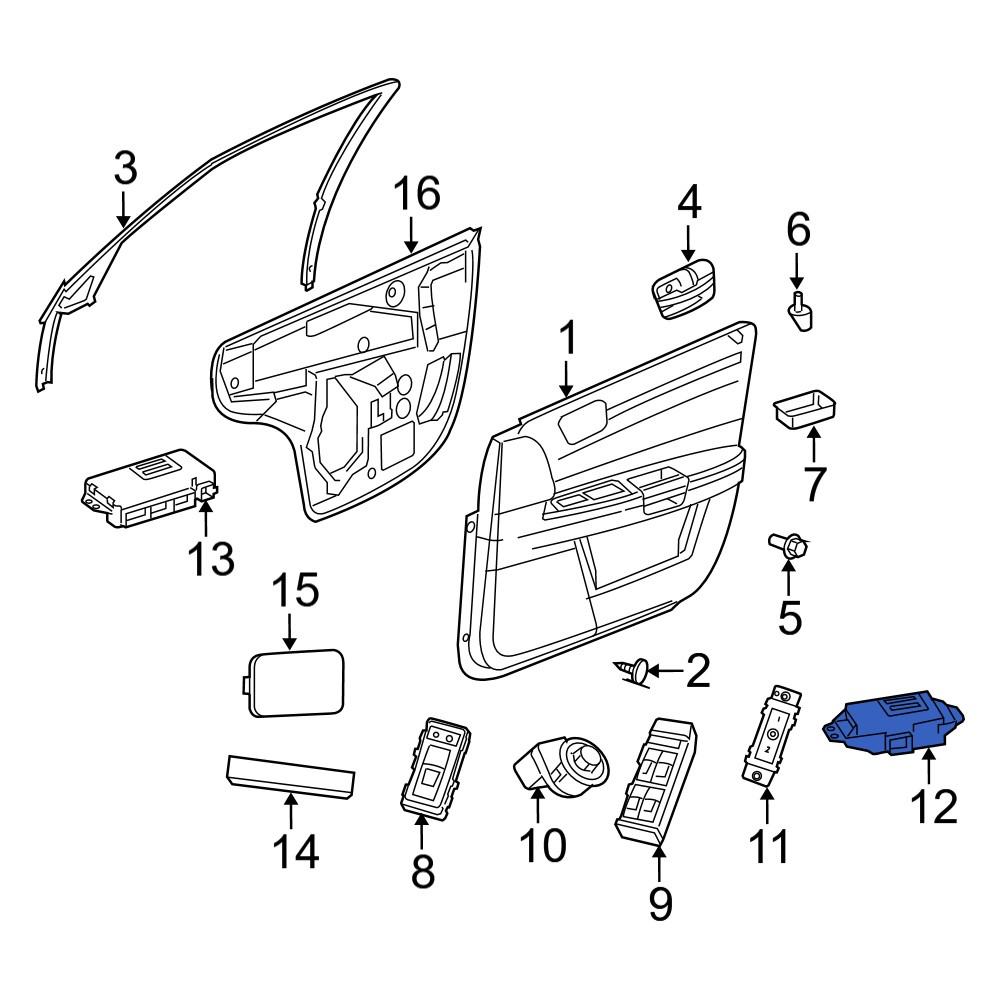Dodge OE 56038720AR - Front Power Window Control Module