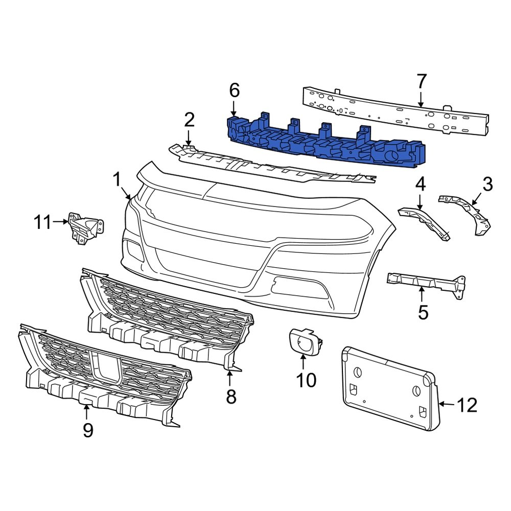 Dodge OE 68214783AA - Front Bumper Impact Absorber