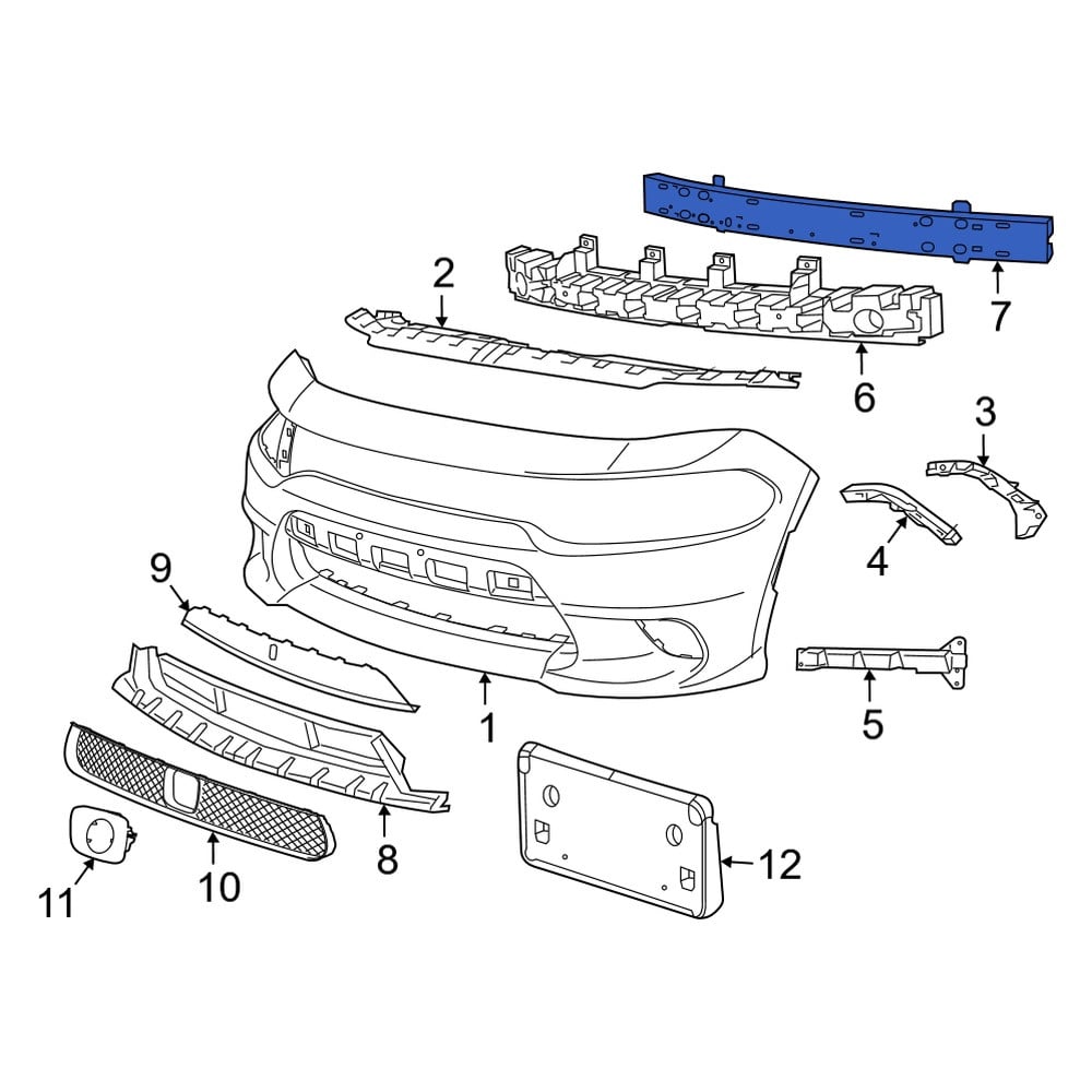 Dodge OE 68100209AF - Front Bumper Impact Bar