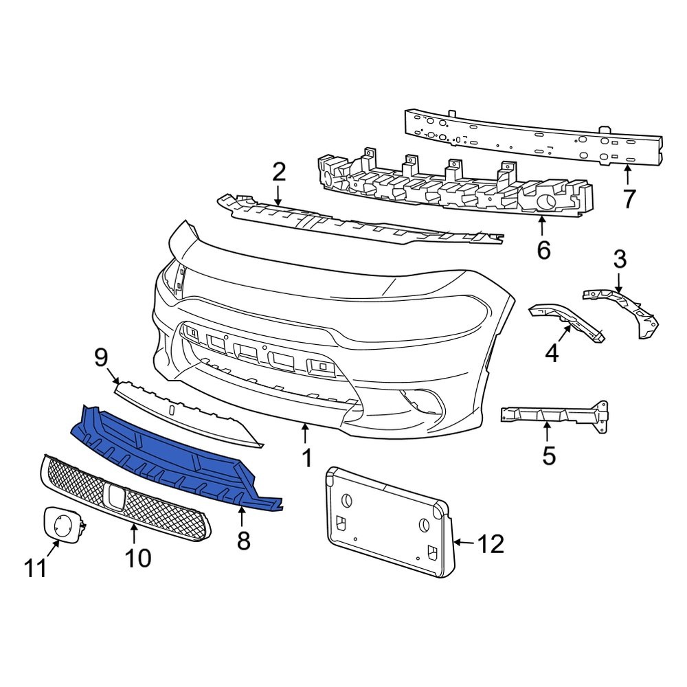 Dodge OE 68226566AE - Rear Right Bumper Cover Support Rail