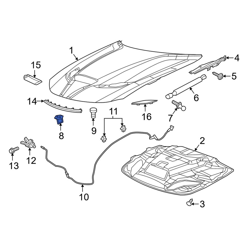 Dodge OE 4589689AA - Front Hood Latch Striker Plate