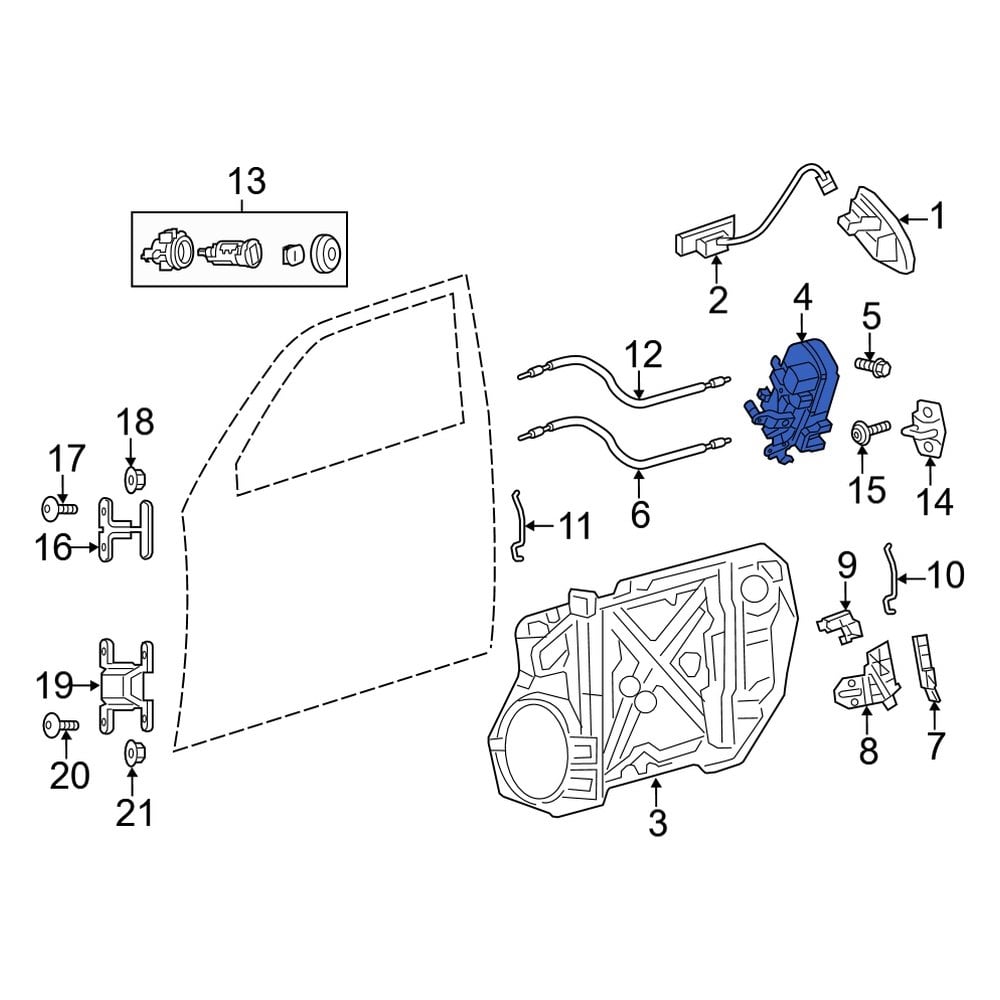 Dodge OE 4589913AI - Front Left Door Latch Assembly