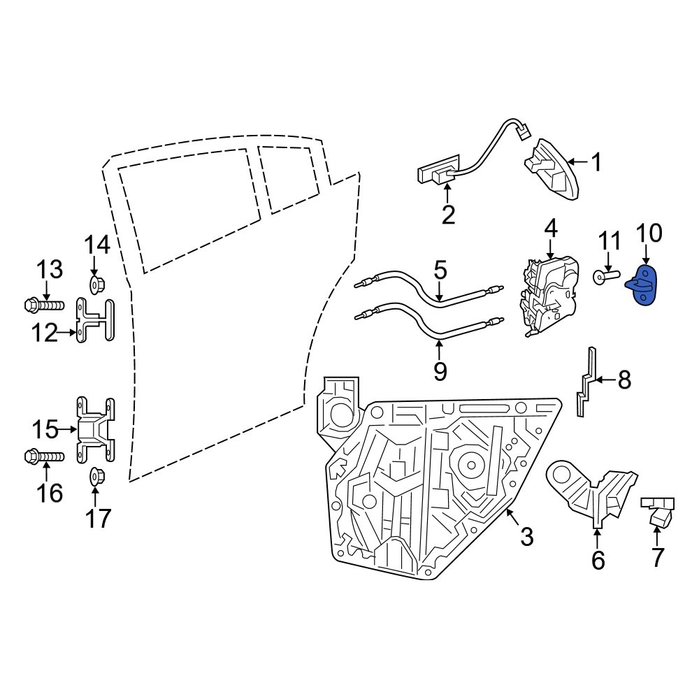 Dodge OE 4589050AB - Rear Door Lock Striker Plate
