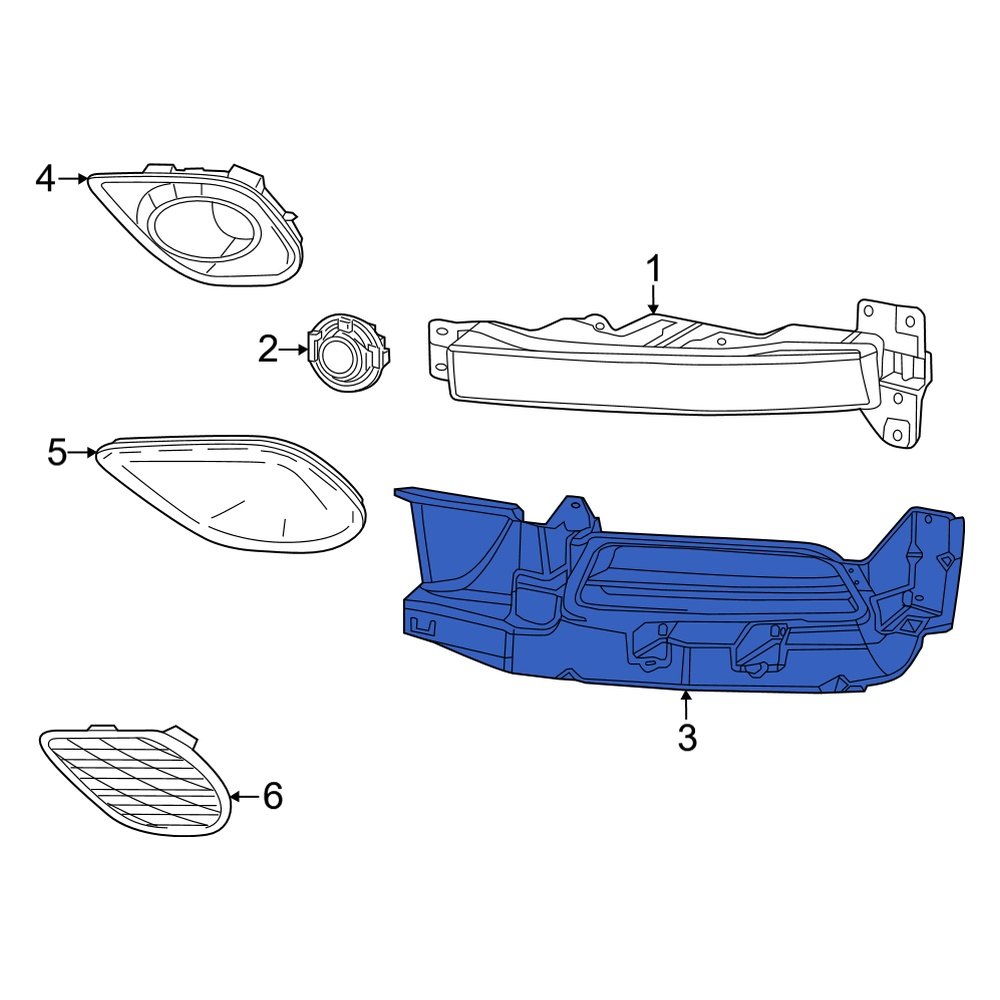 Dodge OE 68226543AA - Front Left Fog Light Trim