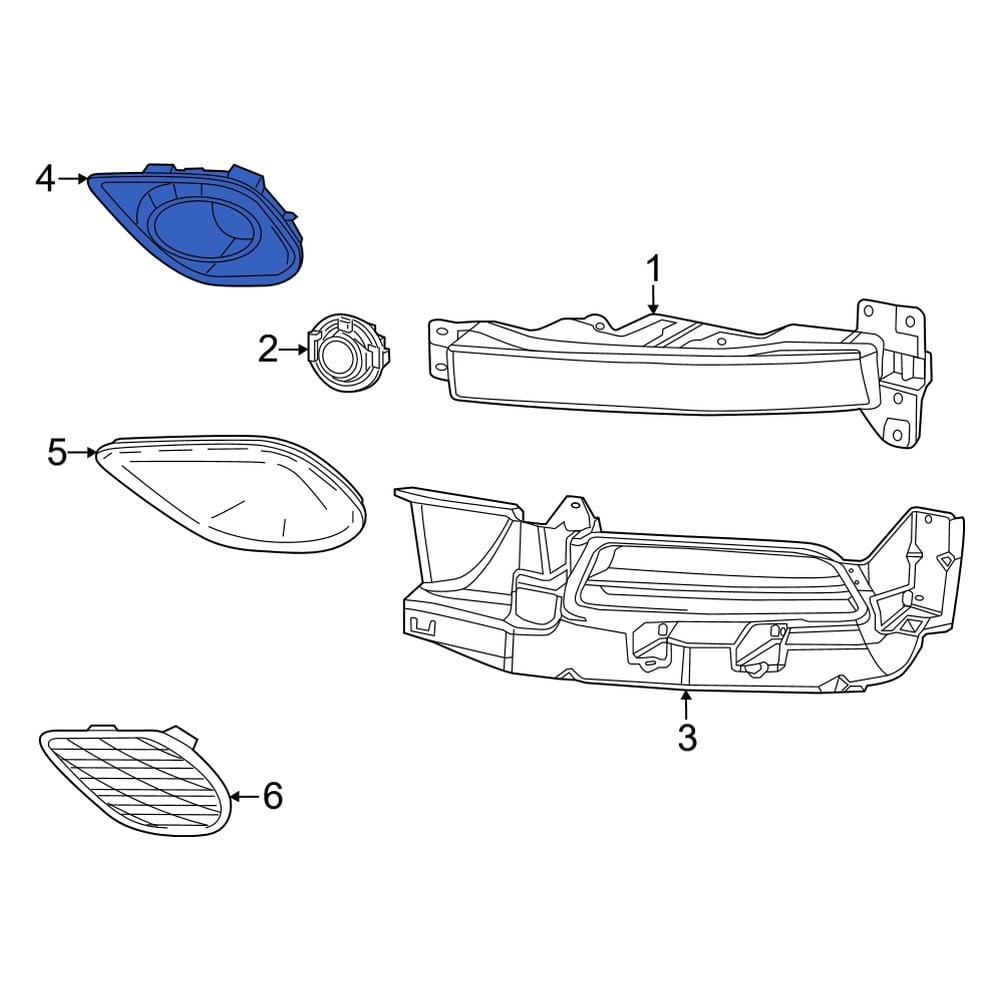 Dodge OE 68280428AA - Front Right Fog Light Trim