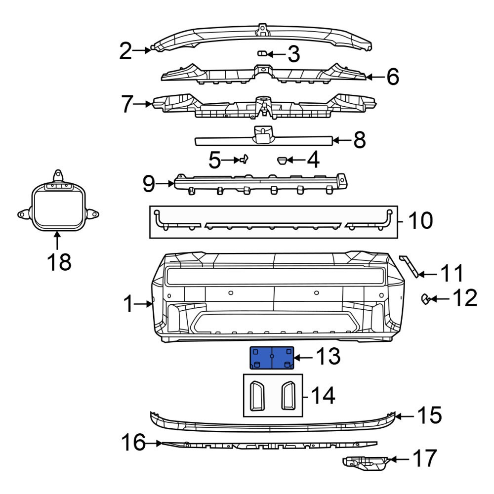 Dodge OE 68589389AA - Front License Plate Bracket