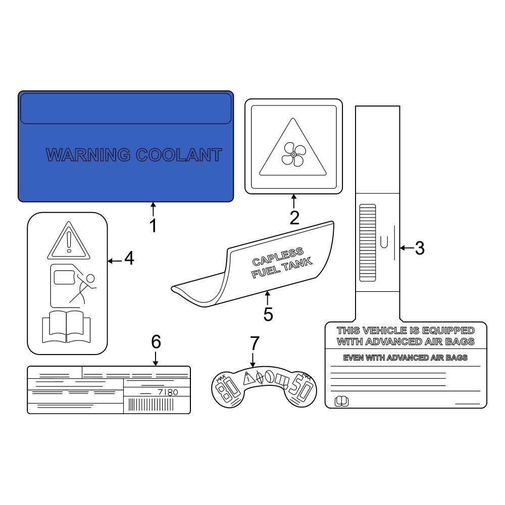 Dodge OE 68639221AA - A/C System Information Label
