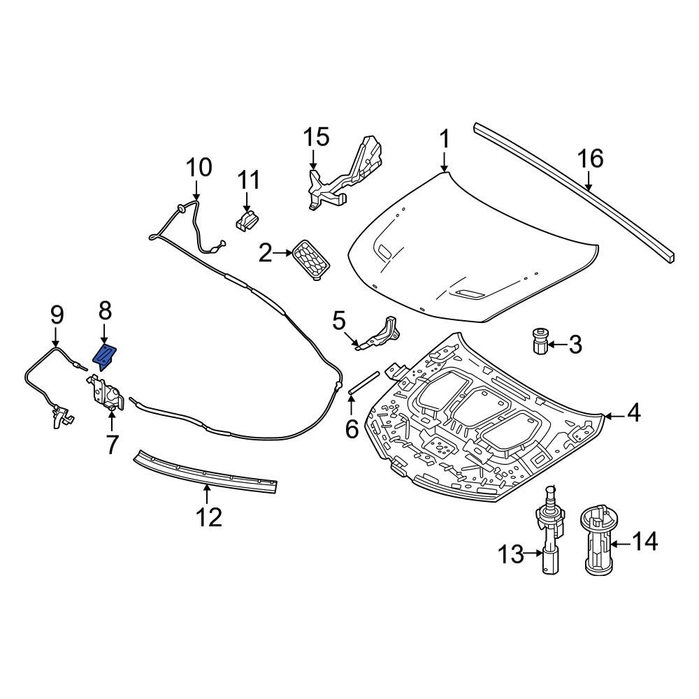 Dodge OE 68607047AA - Front Hood Latch Striker Plate