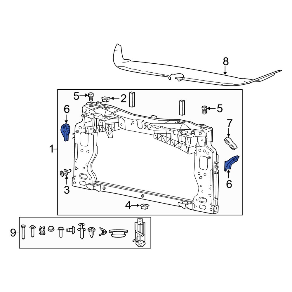 Dodge OE 68376668AA - Radiator Mount Bracket