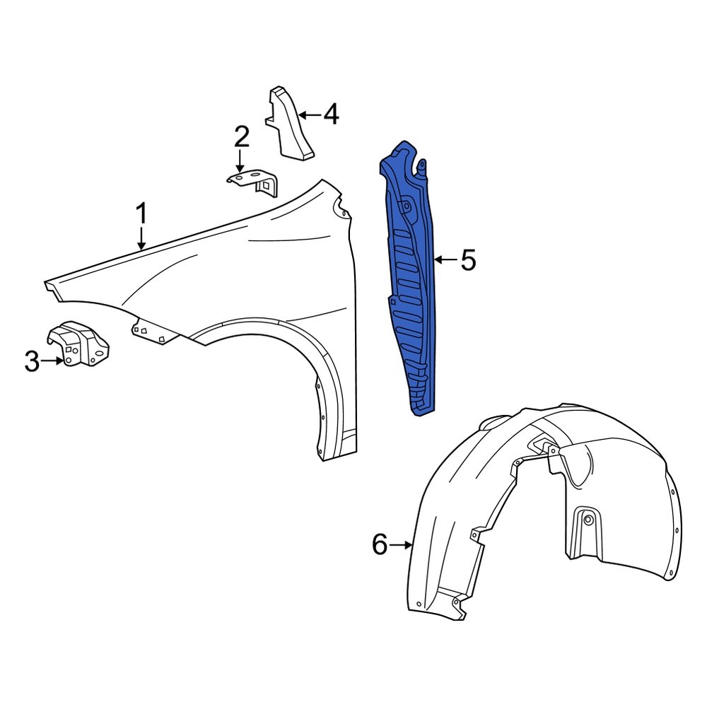 Dodge OE 68082788AC - Right Fender Seal