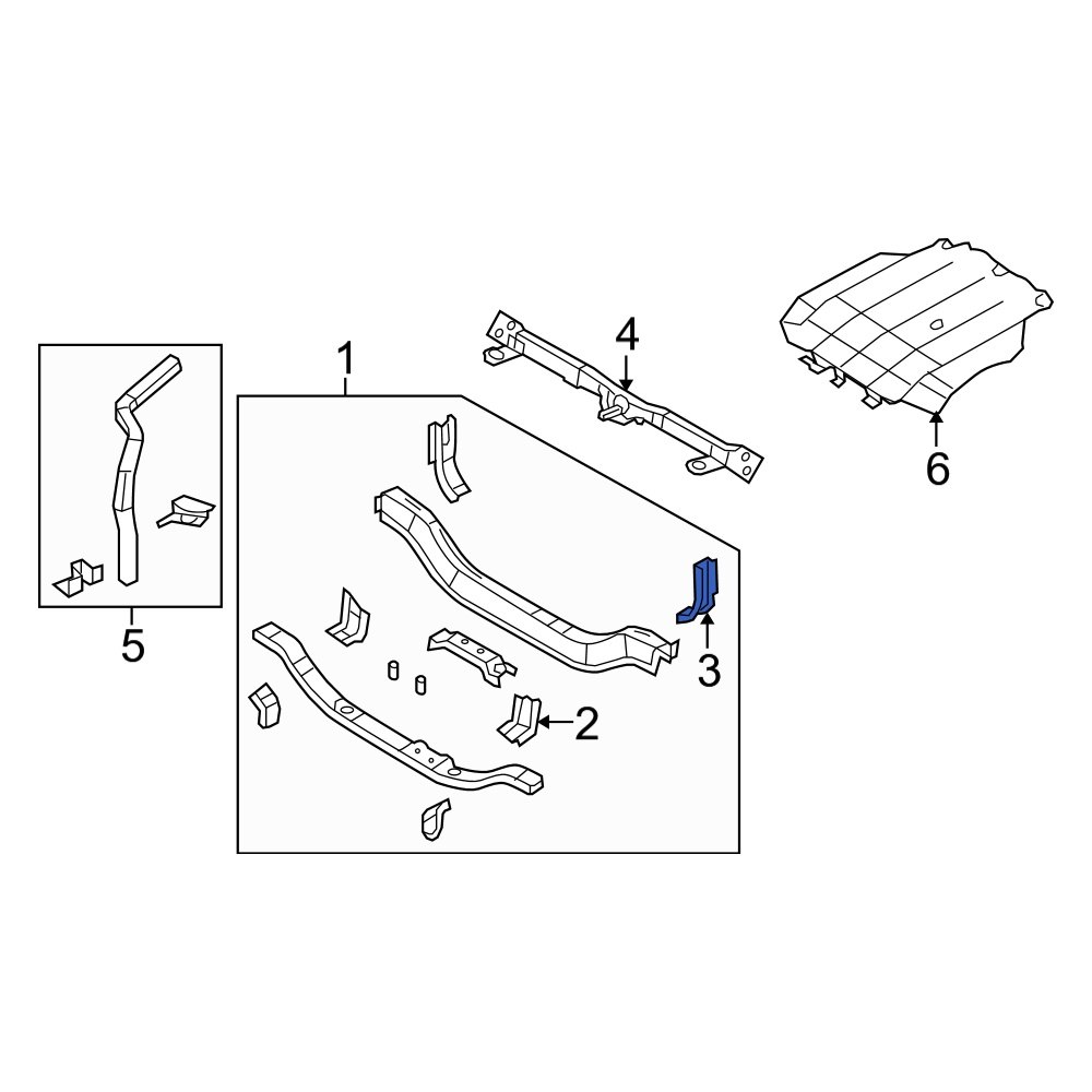 Dodge OE 5115399AA - Front Radiator Support Panel Brace