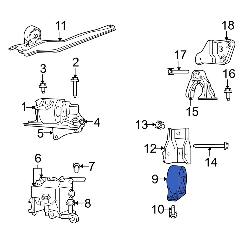 Dodge OE 5105494AF - Engine Mount Support Bracket Insulator