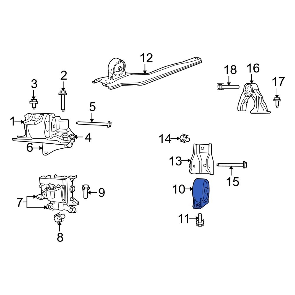 Dodge OE 5105494AF - Engine Mount Support Bracket Insulator