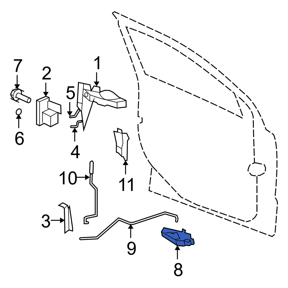 Dodge OE 5139099AA - Front Door Lock Cylinder