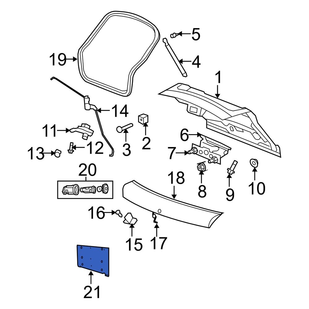 Dodge OE 5288487AC - License Plate Bracket