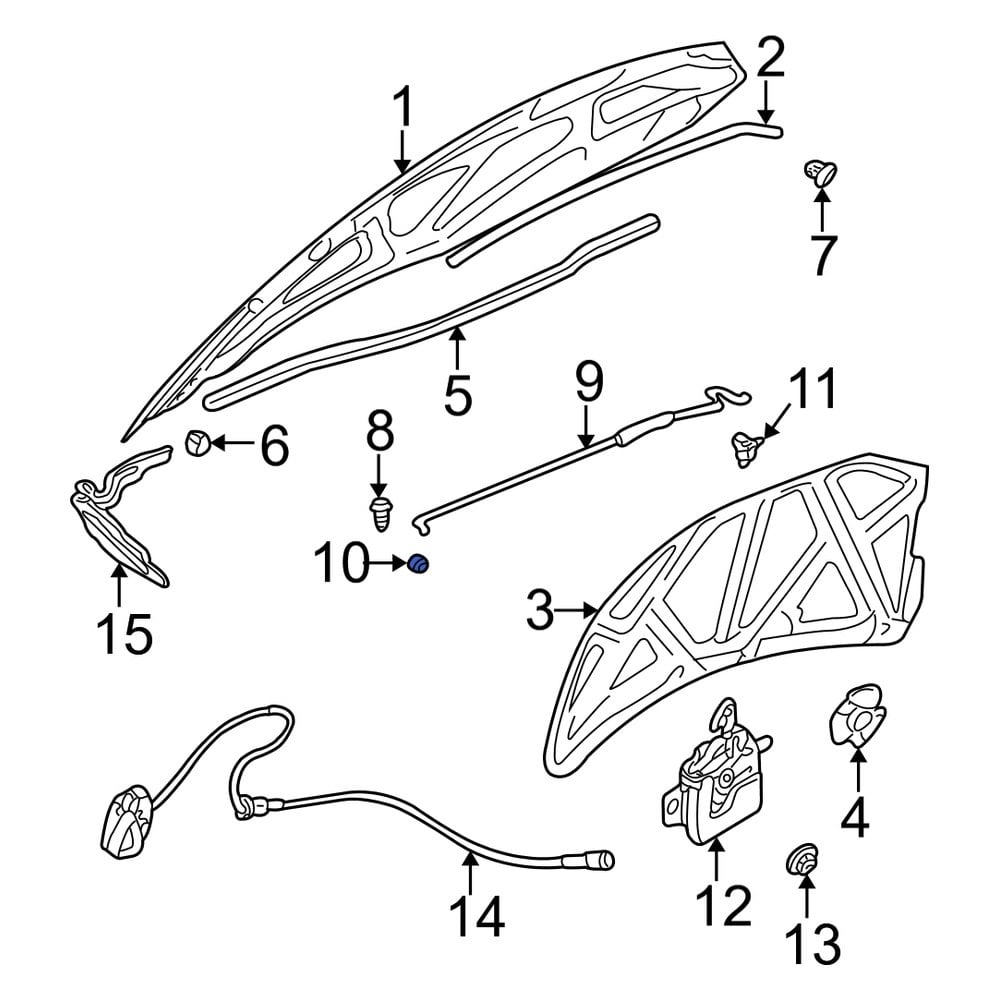 Dodge OE 4880116AA - Hood Prop Rod Grommet