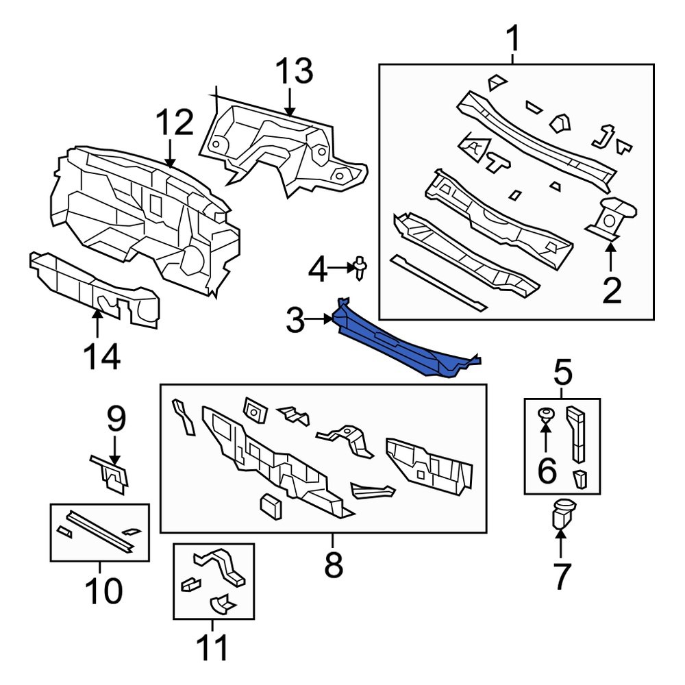 Dodge OE 5155713AG - Cowl Cover