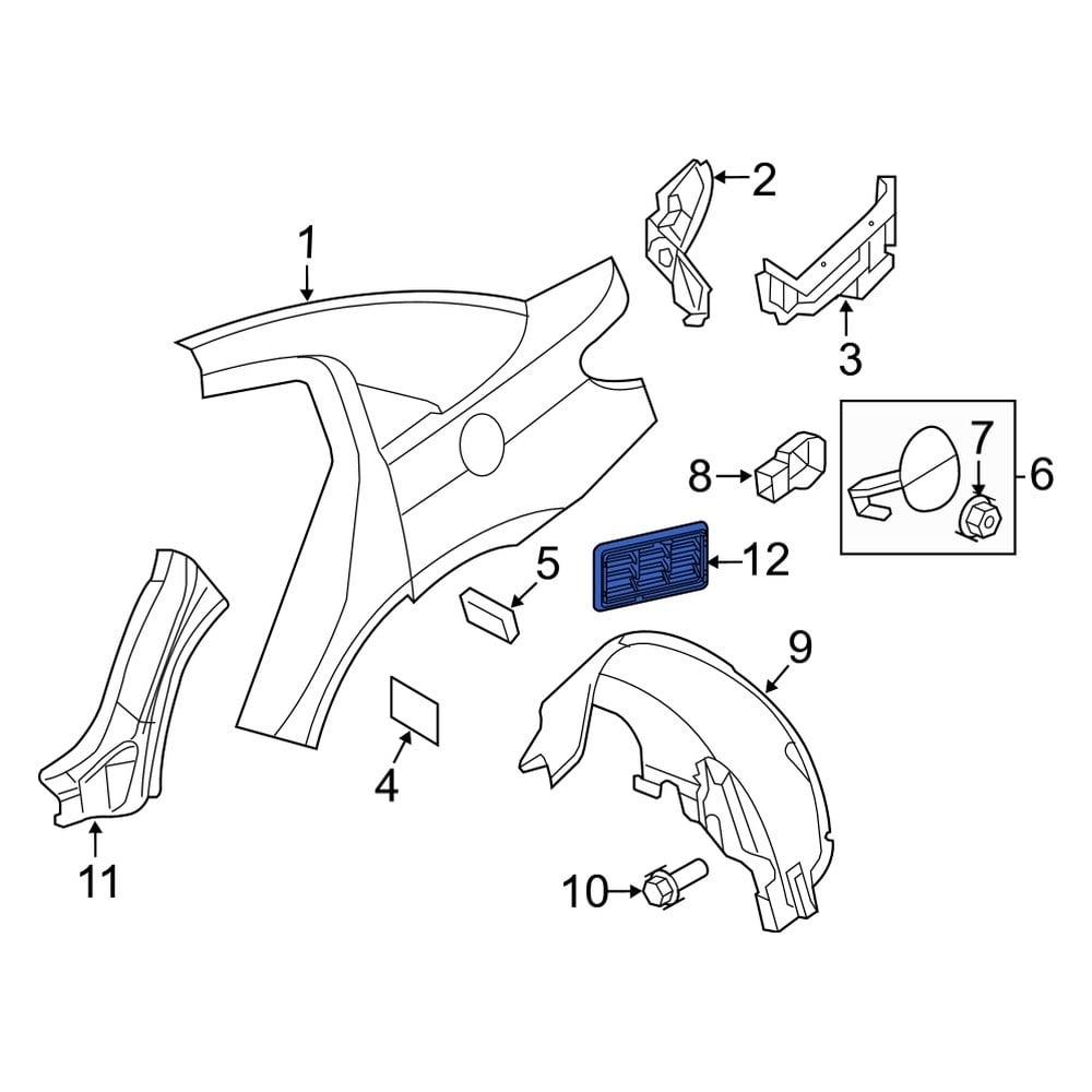 Dodge OE 5058636AD - Rear Quarter Panel Vent