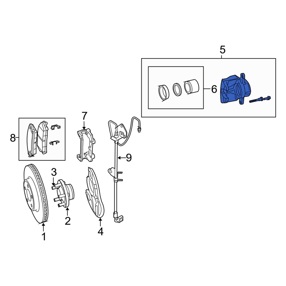 Dodge OE 68548602AA - Front Right Disc Brake Caliper