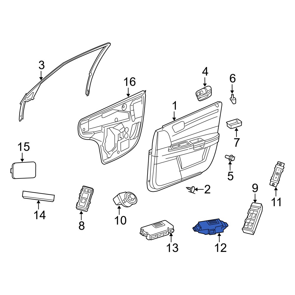 Dodge OE 56038720AR - Front Power Window Control Module