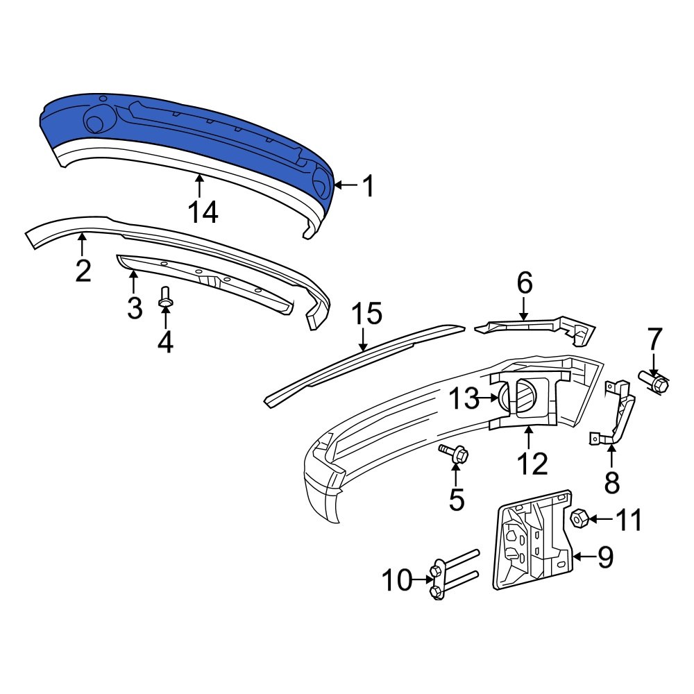 Dodge OE 55077946AB - Front Bumper Face Bar