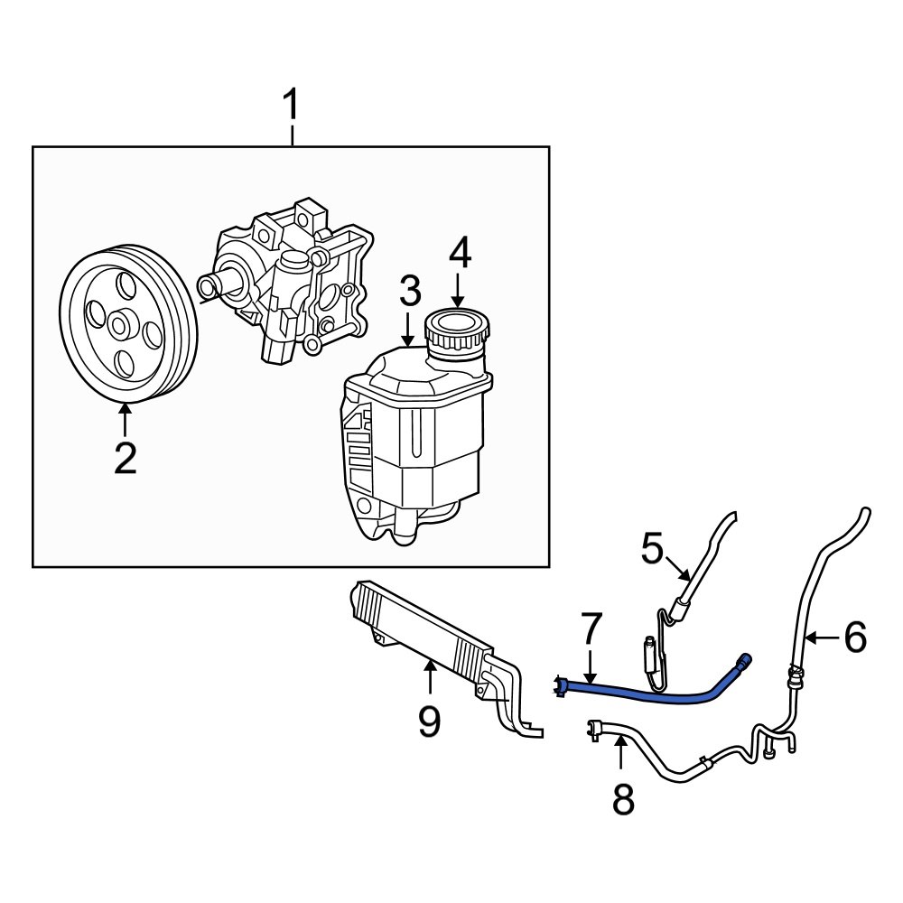 Dodge OE 52113125AF - Power Steering Return Hose