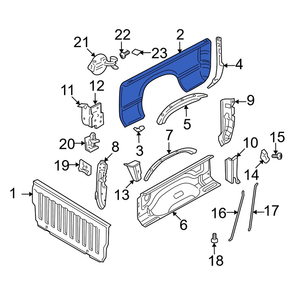 Dodge OE 55275522AC - Rear Right Truck Bed Panel