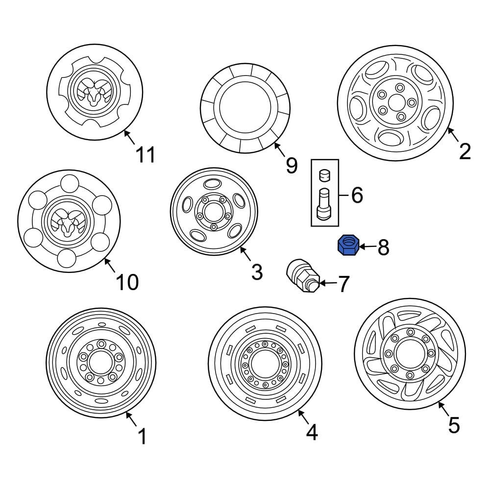 Dodge OE 6034727 - Wheel Lug Nut