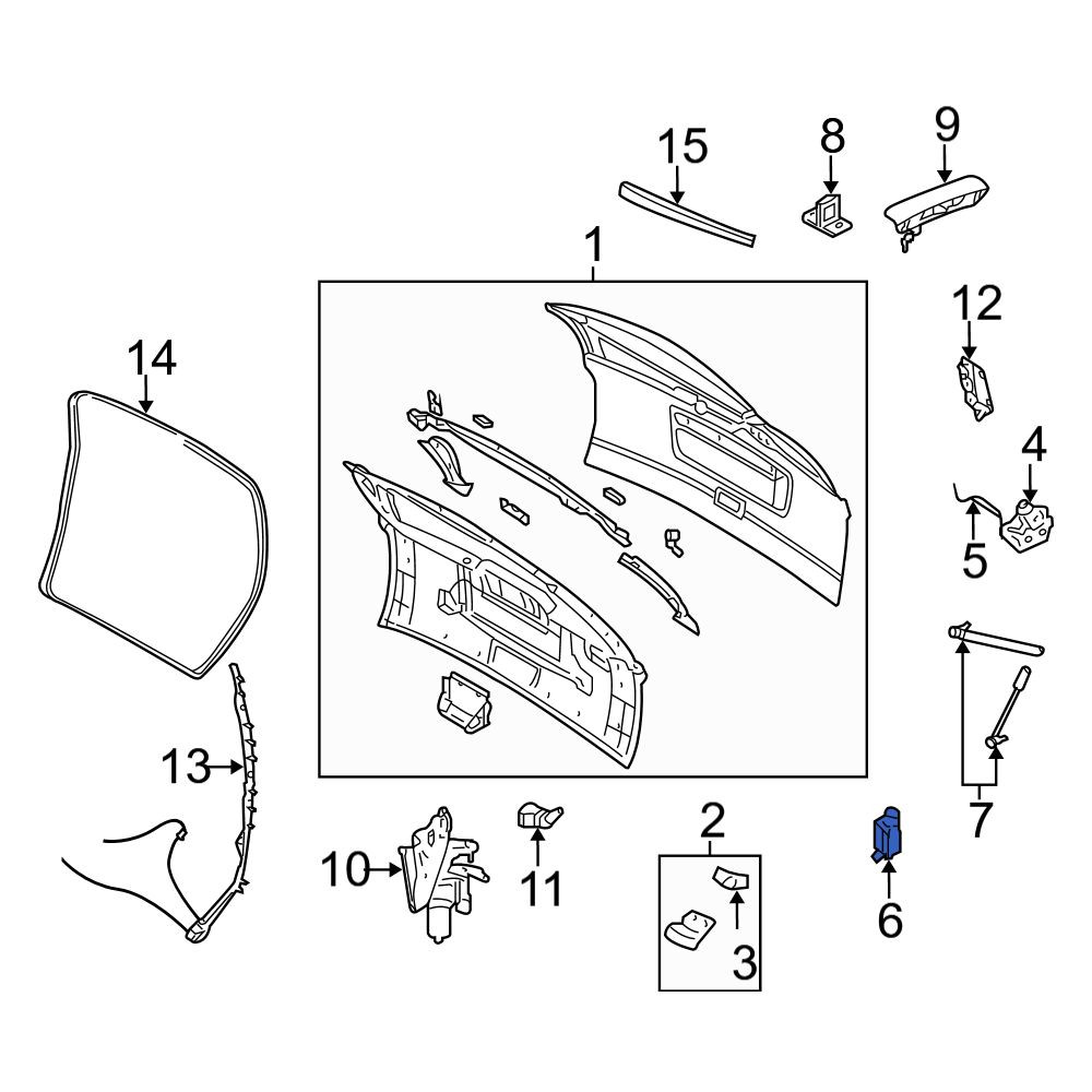 Dodge OE 4860873AD - Rear Inner Liftgate Stop Bumper