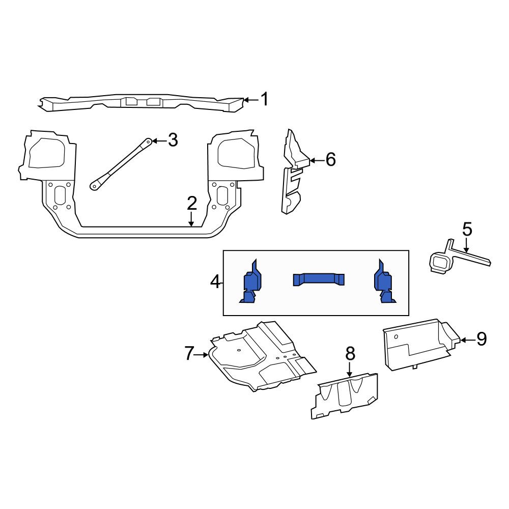 Dodge OE 5109174AB - Front Lower Radiator Support Tie Bar