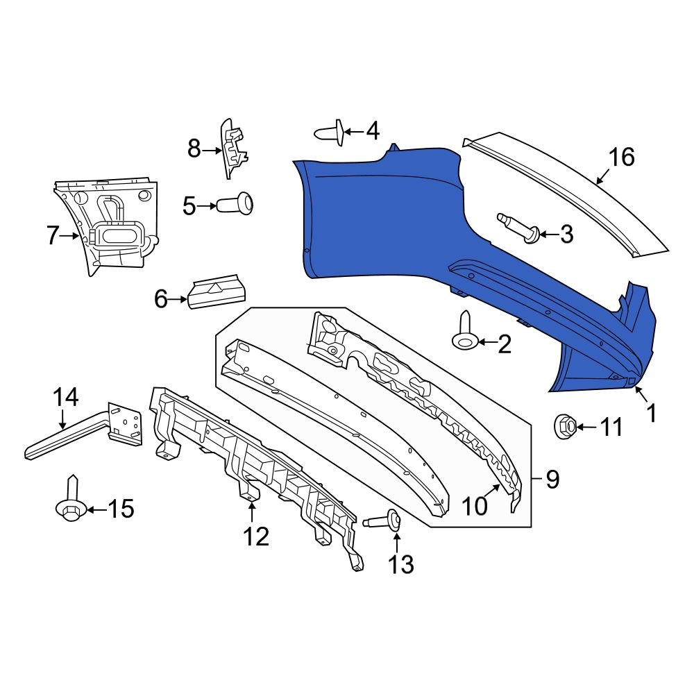 Dodge OE 68125724AC - Rear Bumper Cover