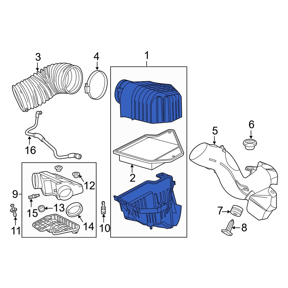 Dodge OE 4861729AB - Air Filter and Housing Assembly