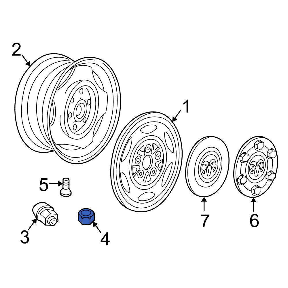 Dodge OE 6036747AA - Wheel Lug Nut
