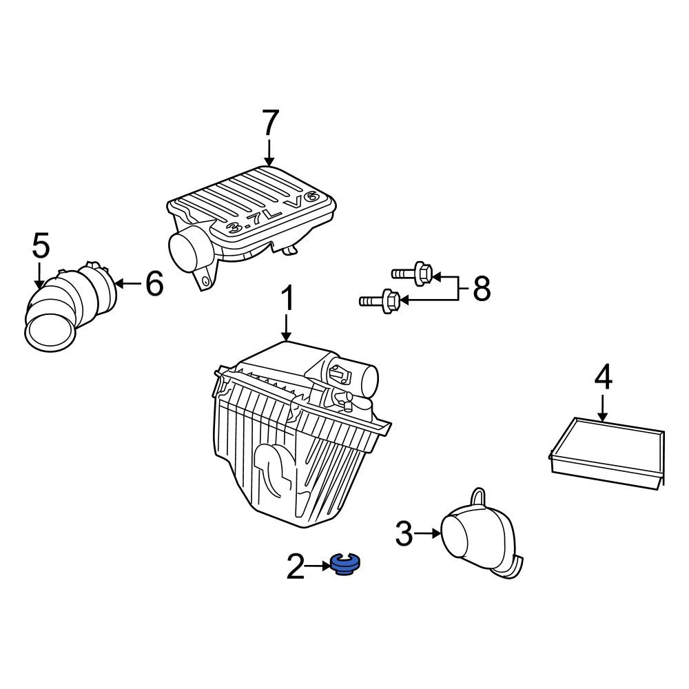 Dodge OE 53013357AA - Air Filter Housing Grommet