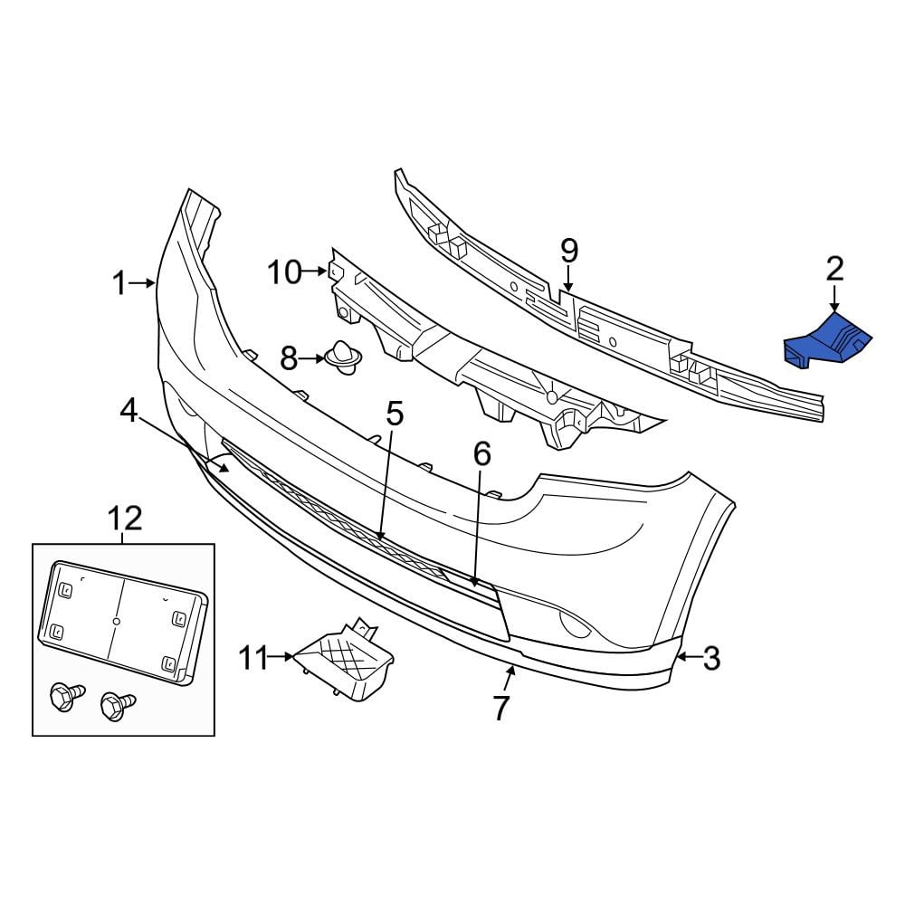 Dodge OE 55079224AC - Front Right Bumper Cover Bracket